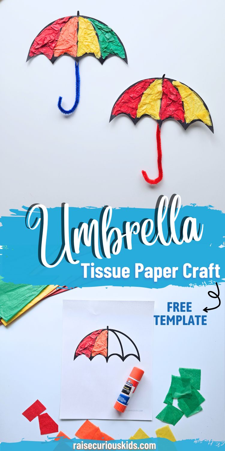 Umbrella Tissue Paper Craft for Kids - Raise Curious Kids