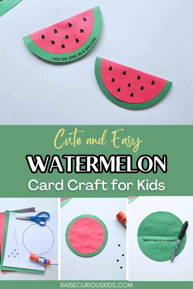 Easy Watermelon Card Craft (Free Printable) - Raise Curious Kids