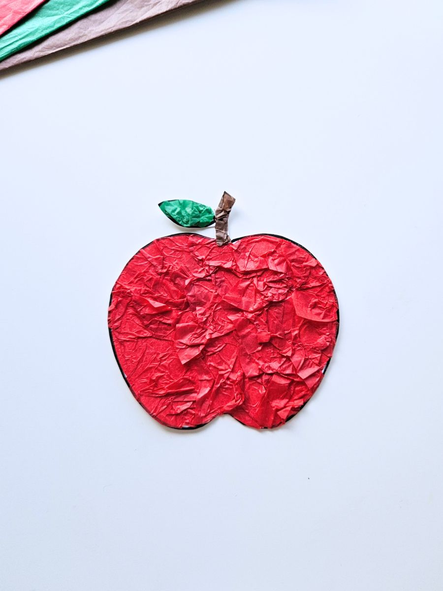 Apple Tissue Paper Craft for Kids - Raise Curious Kids