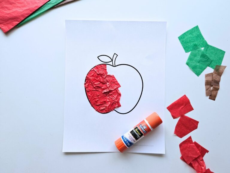 Apple Tissue Paper Craft for Kids - Raise Curious Kids