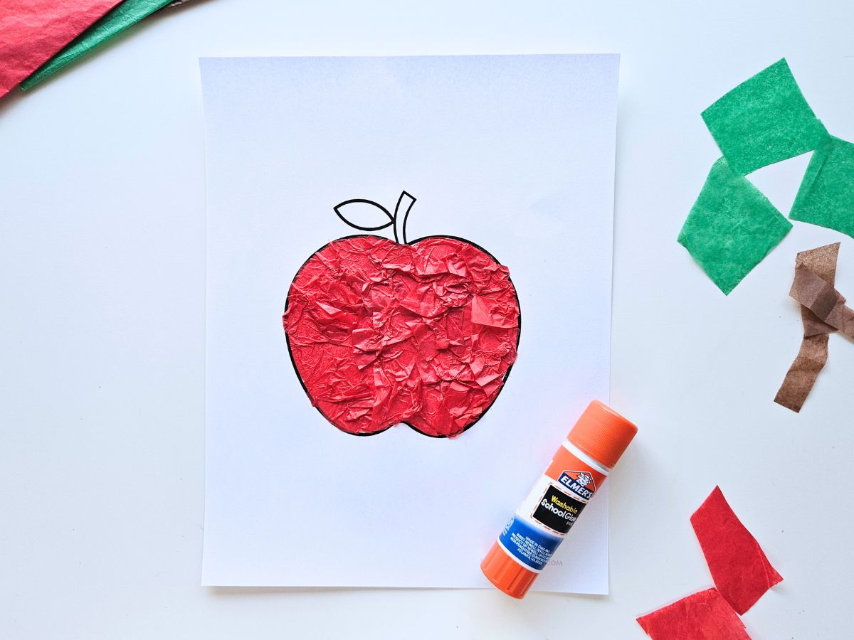 Apple Tissue Paper Craft for Kids - Raise Curious Kids