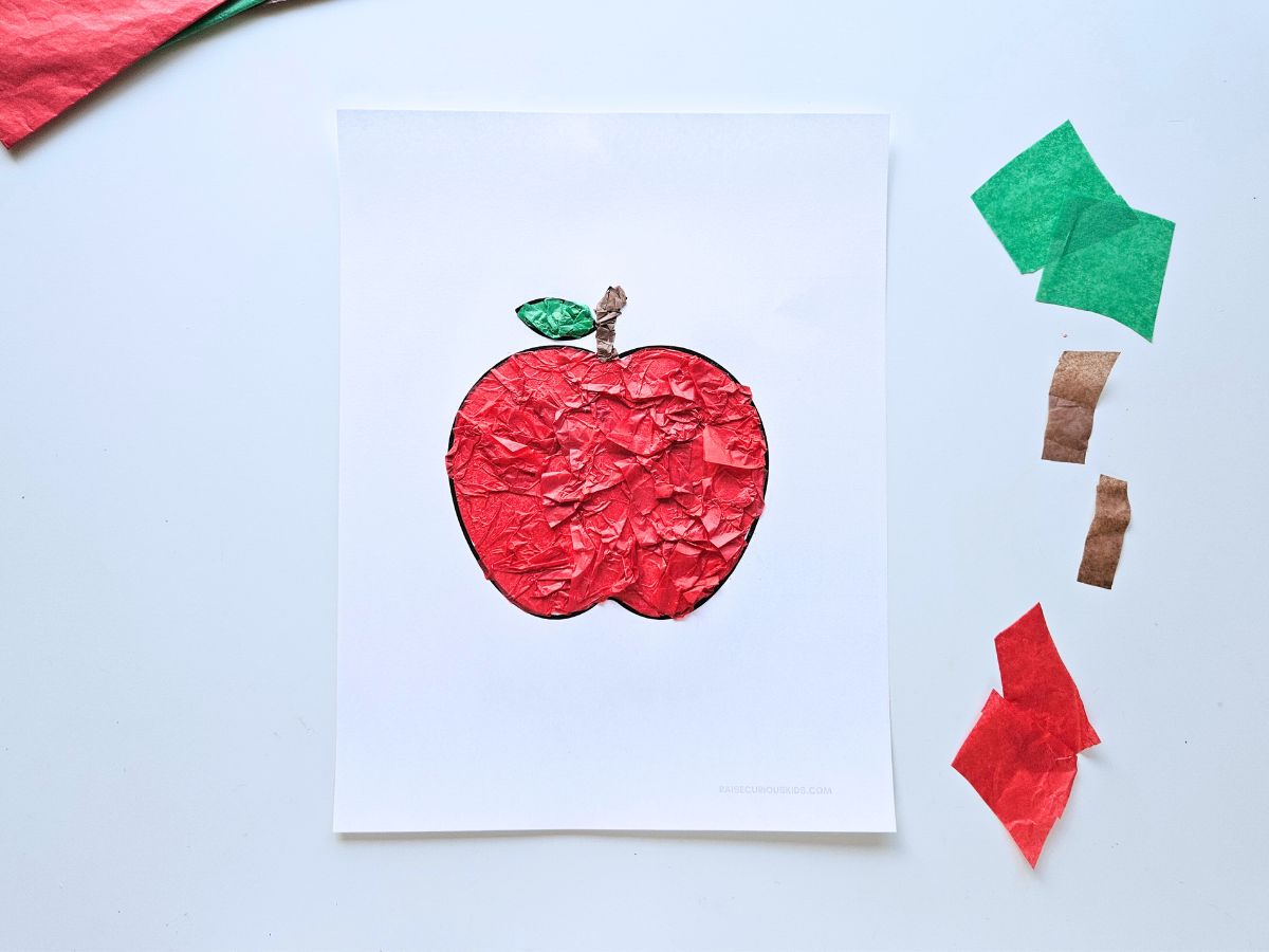 Apple Tissue Paper Craft for Kids - Raise Curious Kids