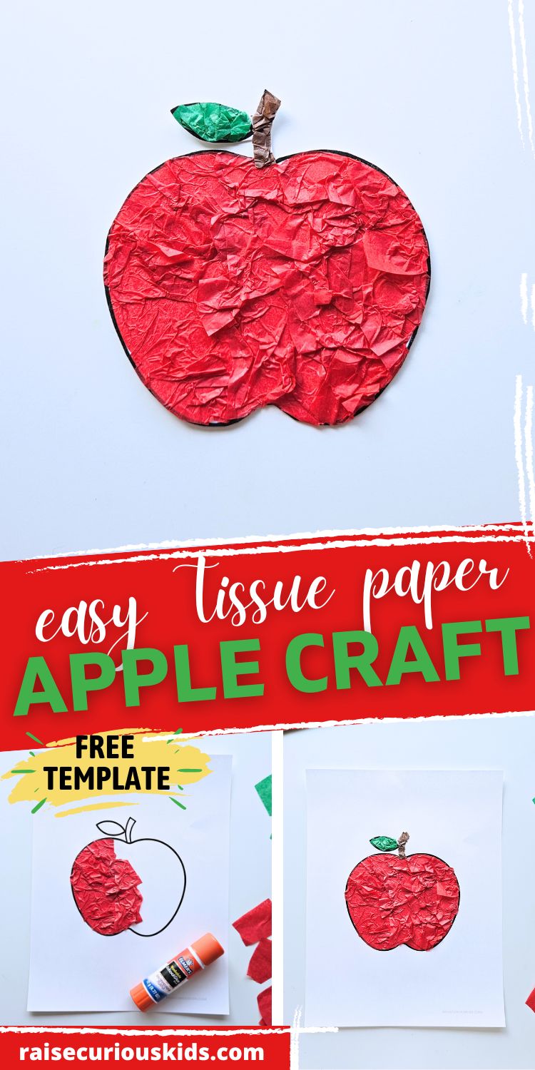 Apple Tissue Paper Craft for Kids - Raise Curious Kids