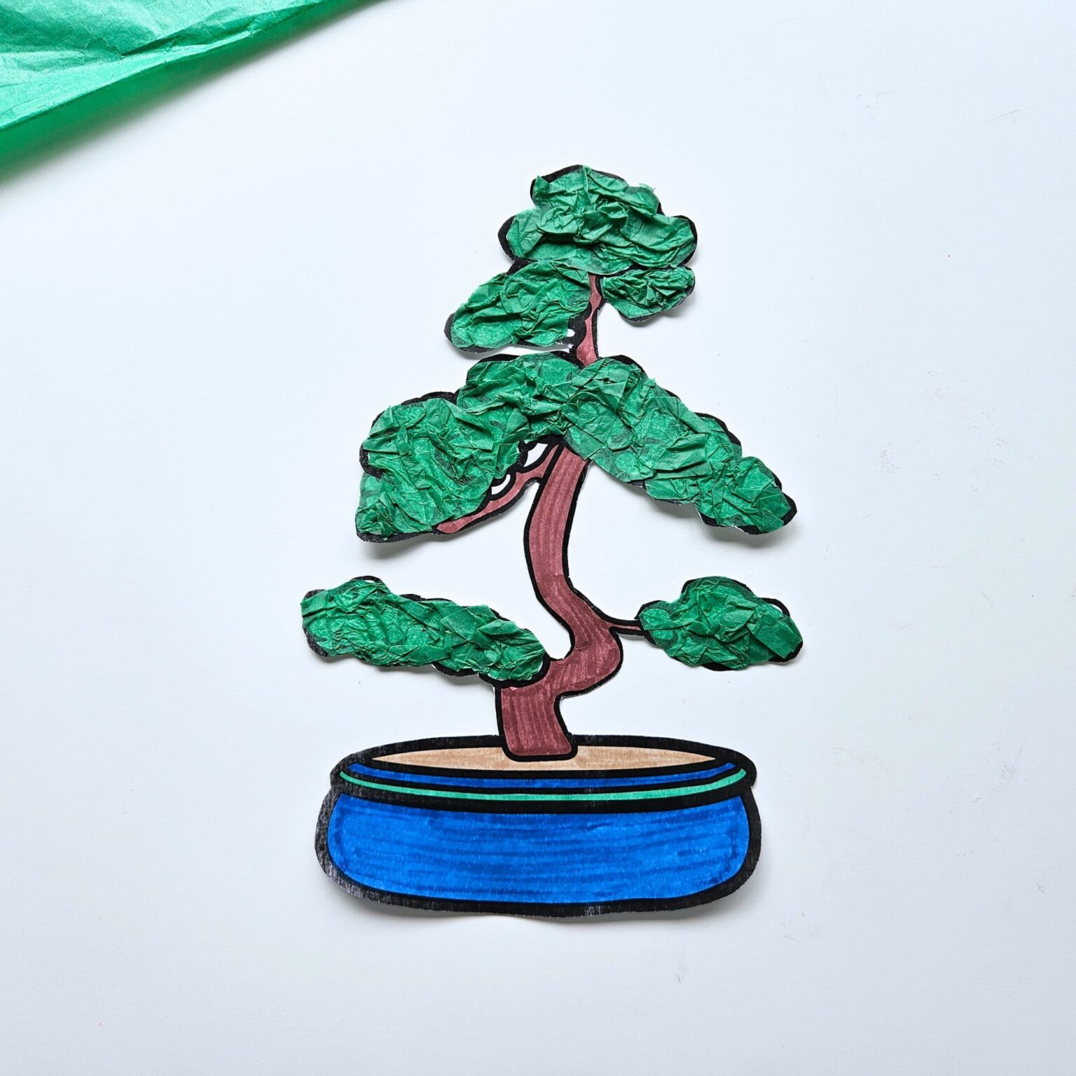 Bonsai Tree Tissue Paper Craft - Raise Curious Kids