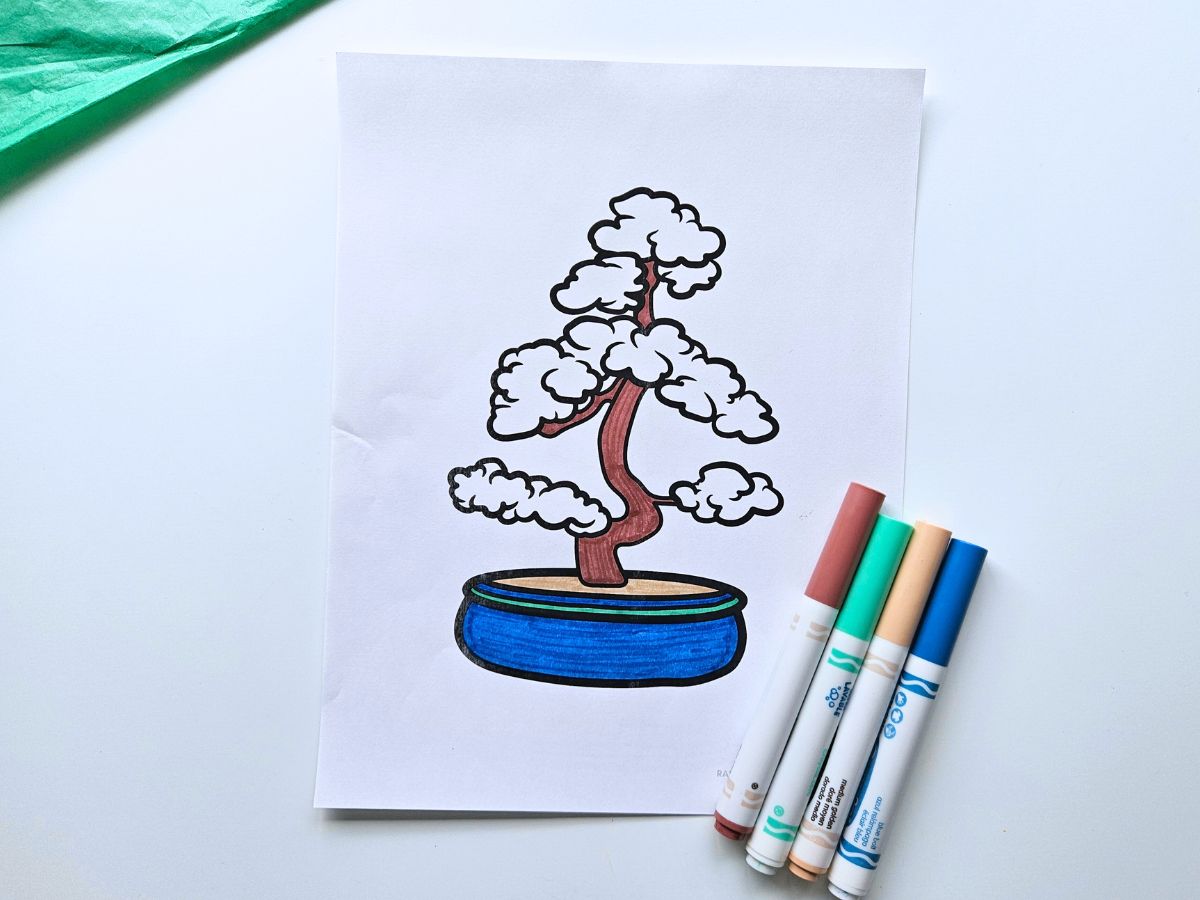 Bonsai Tree Tissue Paper Craft - Raise Curious Kids