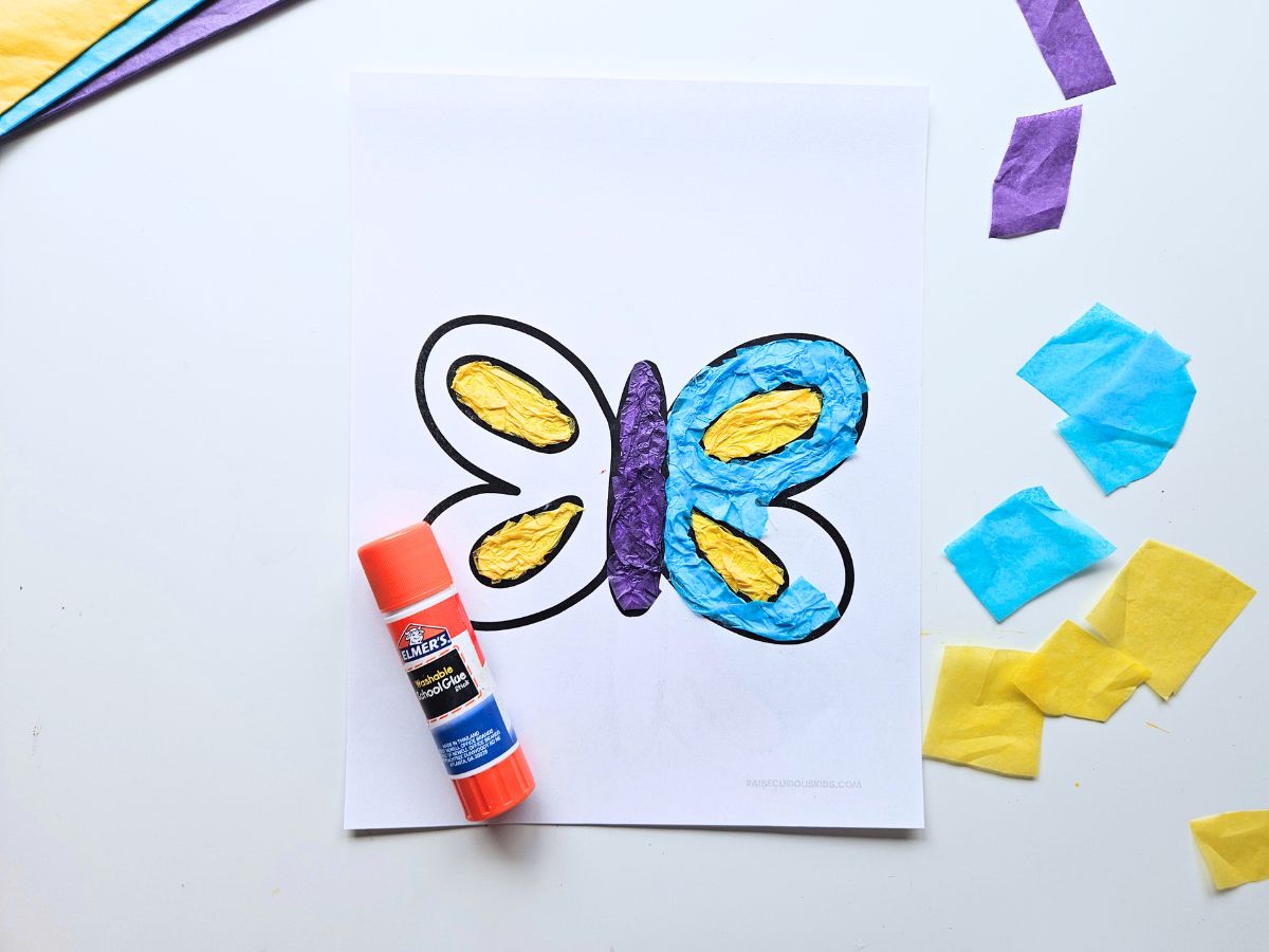 Butterfly Tissue Paper Craft for Kids - Raise Curious Kids