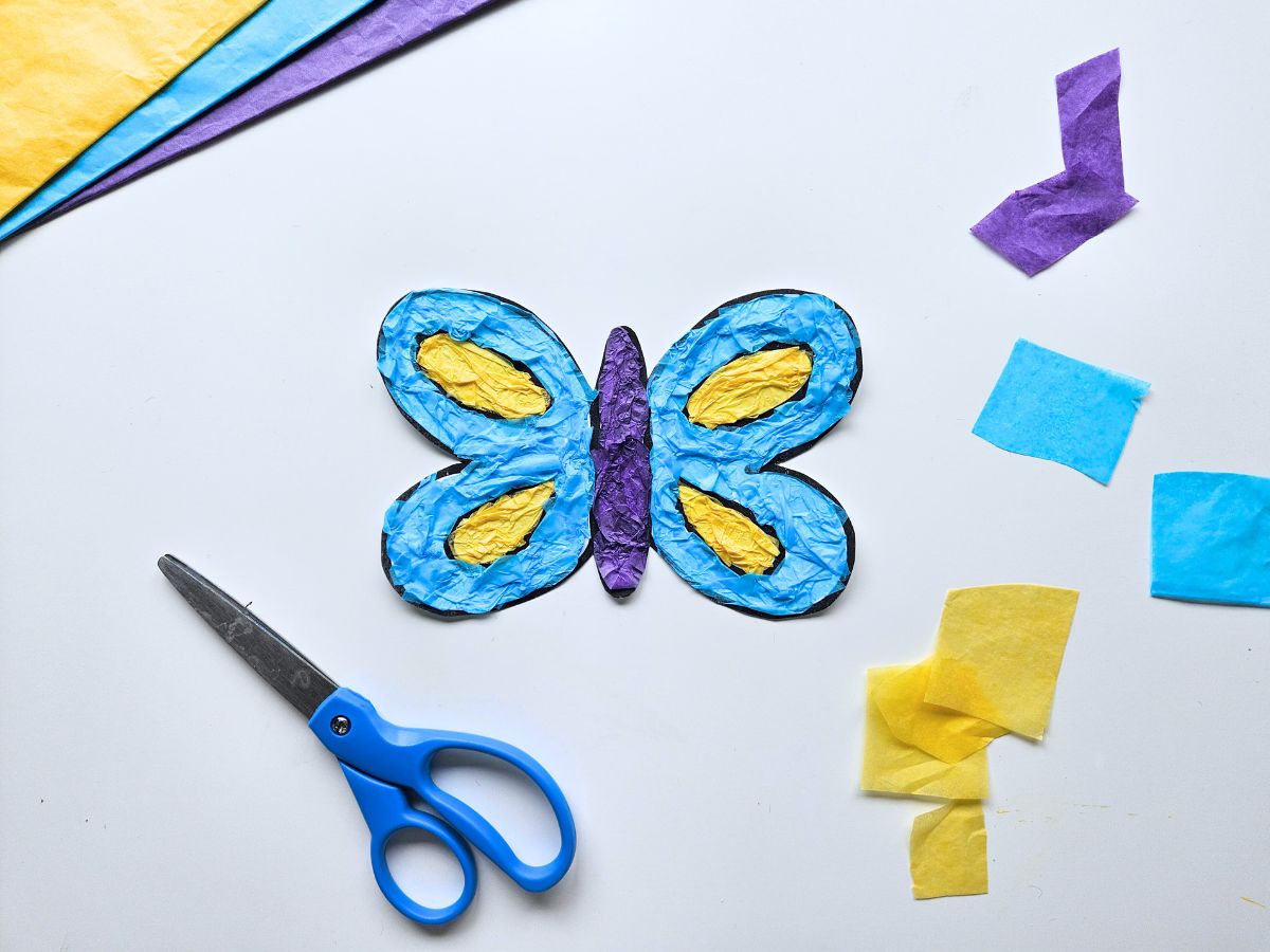 Butterfly Tissue Paper Craft for Kids - Raise Curious Kids