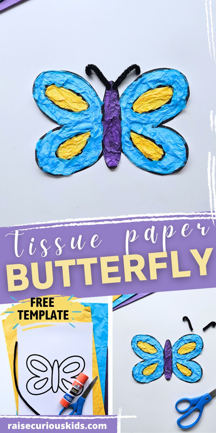 Butterfly Tissue Paper Craft for Kids - Raise Curious Kids