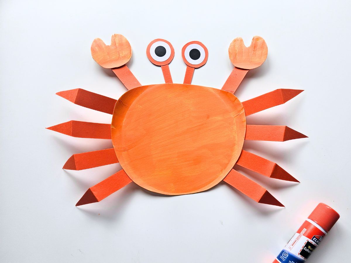 Paper Plate Crab Craft for Kids (free template) - Raise Curious Kids