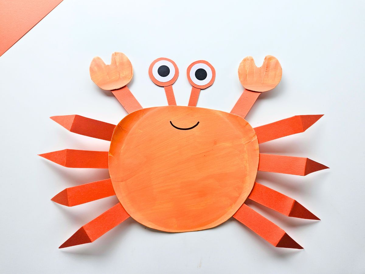 Paper Plate Crab Craft for Kids (free template) - Raise Curious Kids