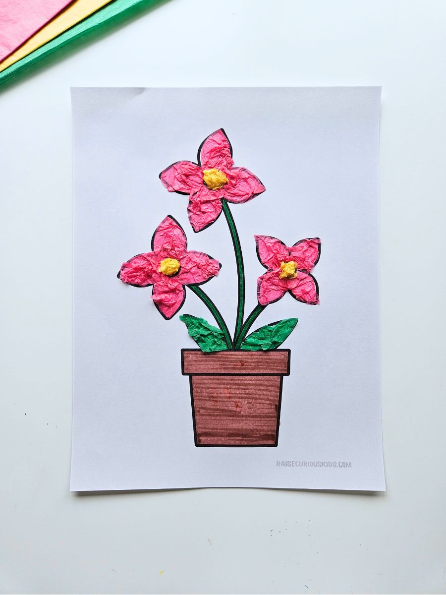 Easy Flower Tissue Paper Craft for Kids - Raise Curious Kids