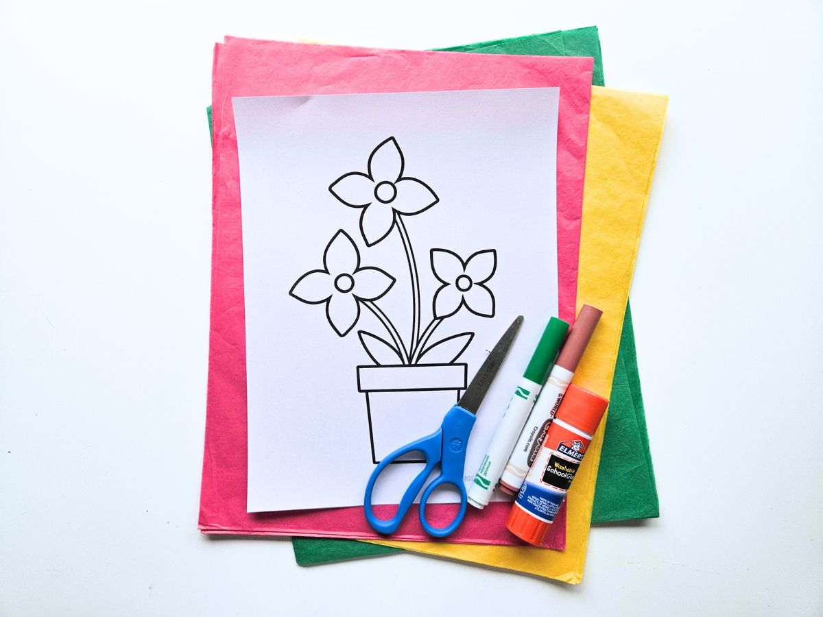 Easy Flower Tissue Paper Craft for Kids - Raise Curious Kids