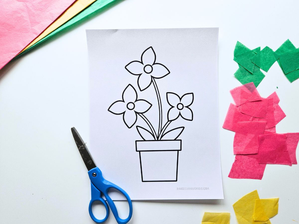 Easy Flower Tissue Paper Craft for Kids - Raise Curious Kids