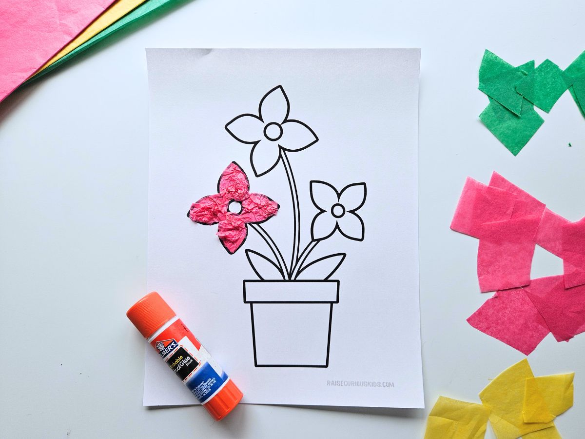 Easy Flower Tissue Paper Craft for Kids - Raise Curious Kids