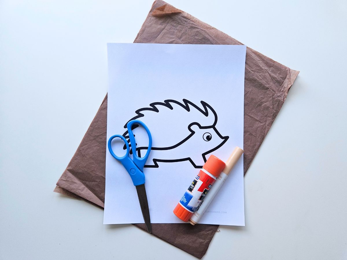 Adorable Hedgehog Tissue Paper Craft - Raise Curious Kids