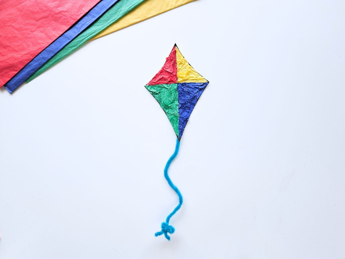 Easy Tissue Paper Kite Craft - Raise Curious Kids