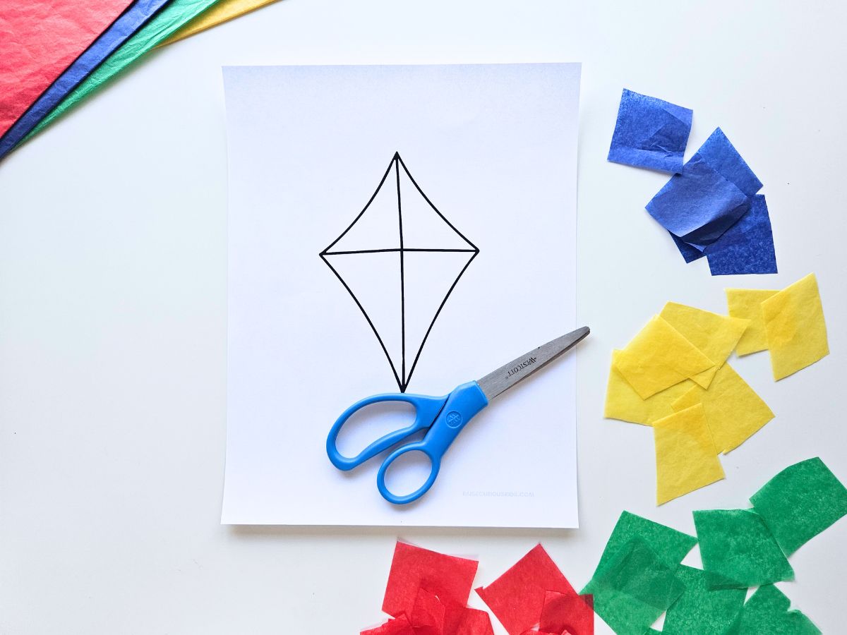 Easy Tissue Paper Kite Craft - Raise Curious Kids