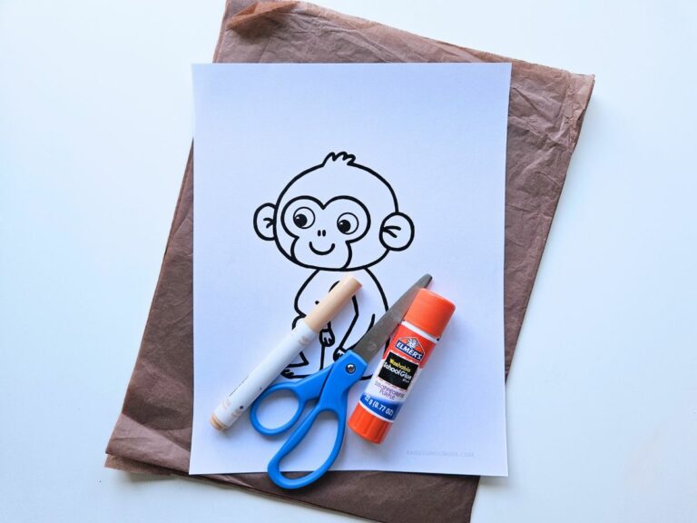 Monkey Tissue Paper Craft for Kids - Raise Curious Kids
