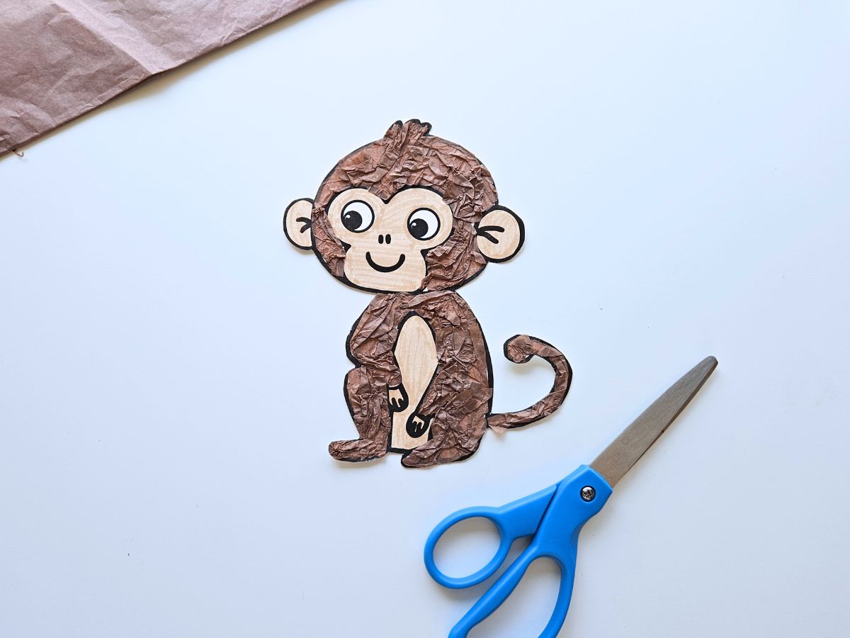 Monkey Tissue Paper Craft for Kids - Raise Curious Kids