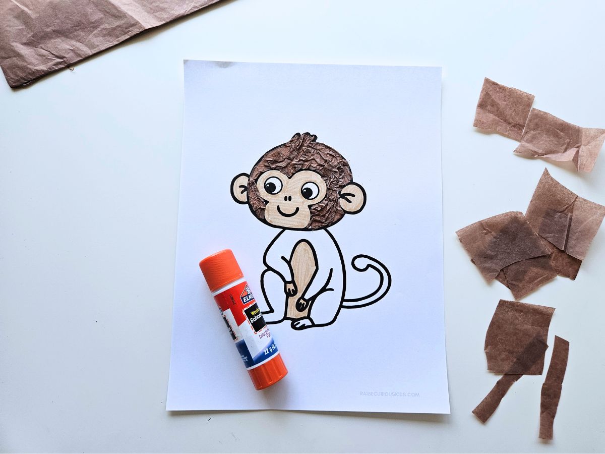 Monkey Tissue Paper Craft for Kids - Raise Curious Kids