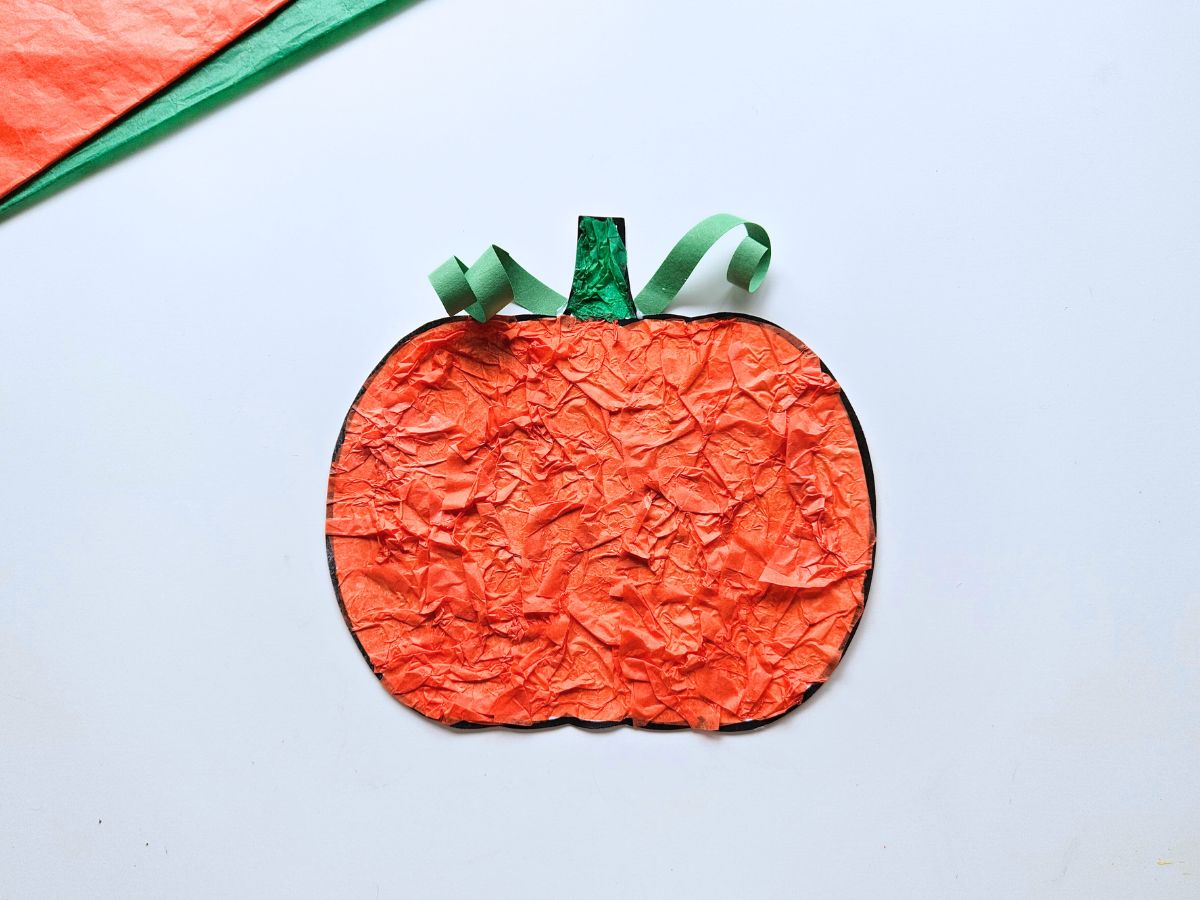 Easy Pumpkin Tissue Paper Craft for Kids - Raise Curious Kids