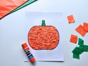 Easy Pumpkin Tissue Paper Craft for Kids - Raise Curious Kids
