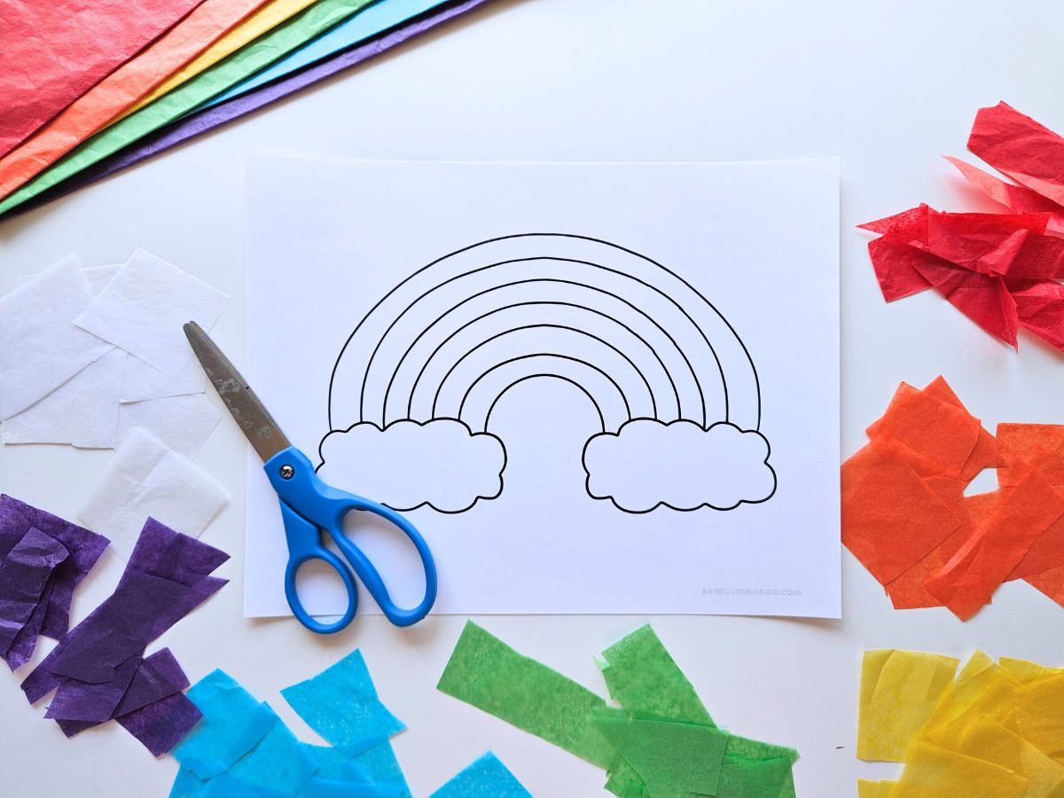 Rainbow Tissue Paper Craft for Kids - Raise Curious Kids