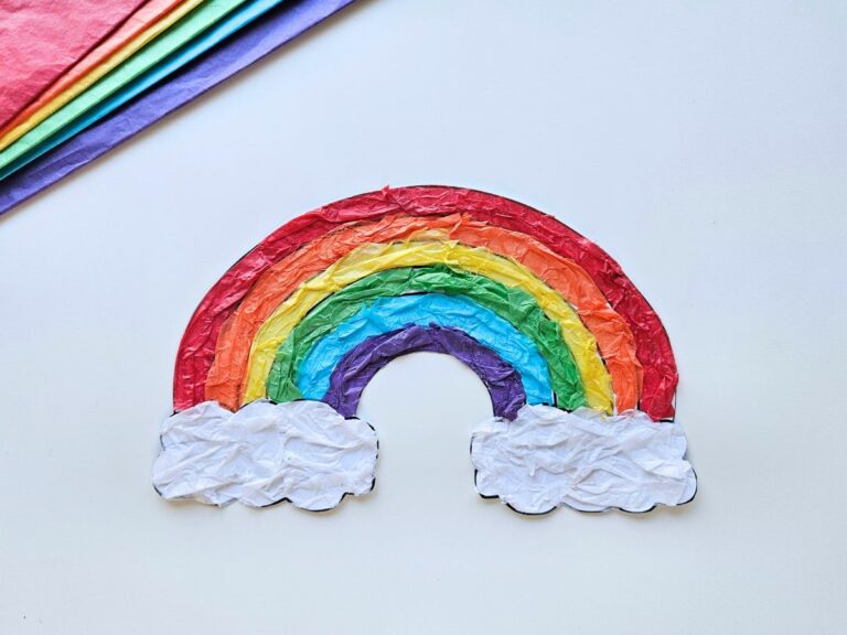 Rainbow Tissue Paper Craft for Kids - Raise Curious Kids