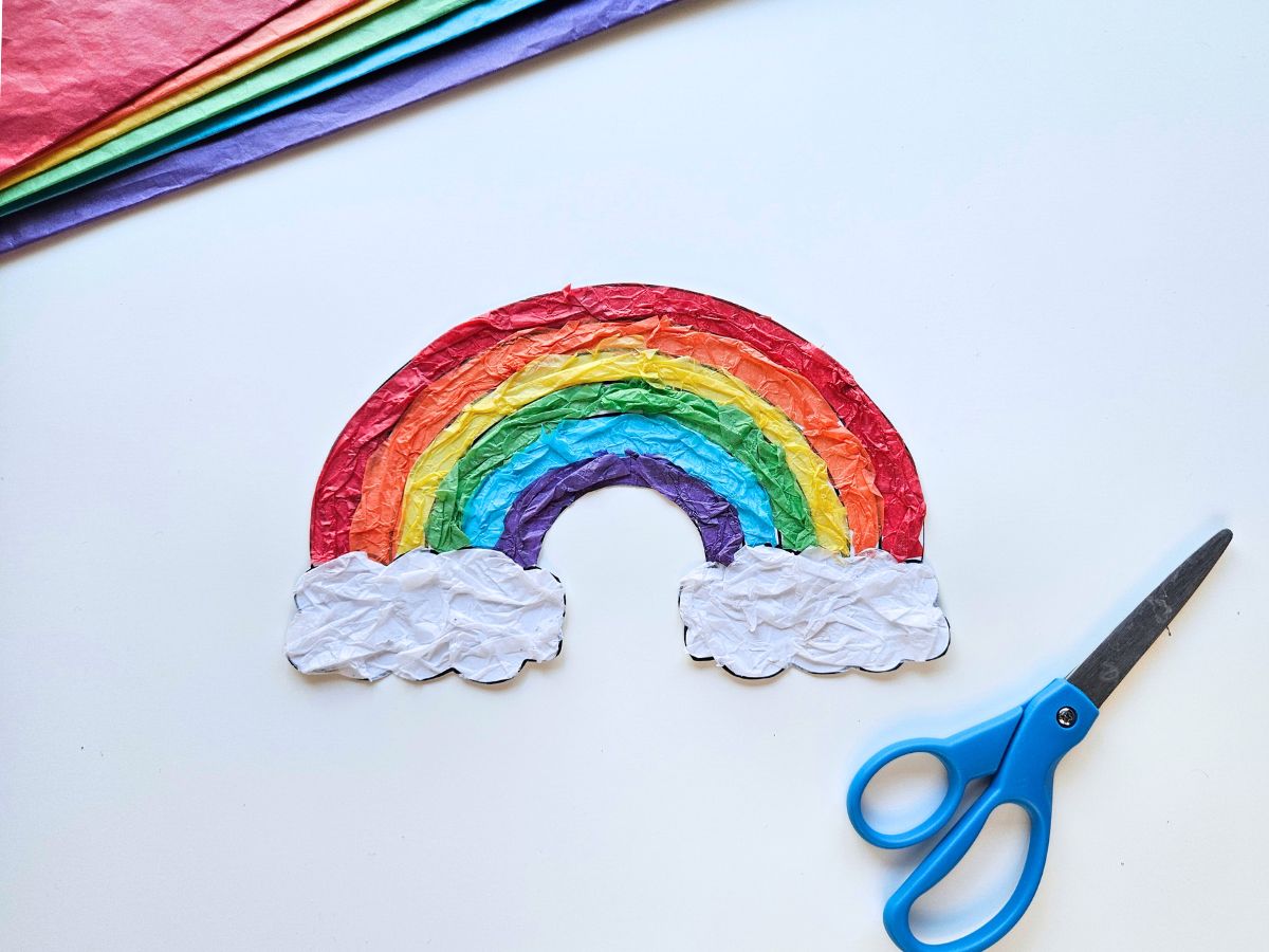 Rainbow Tissue Paper Craft for Kids - Raise Curious Kids