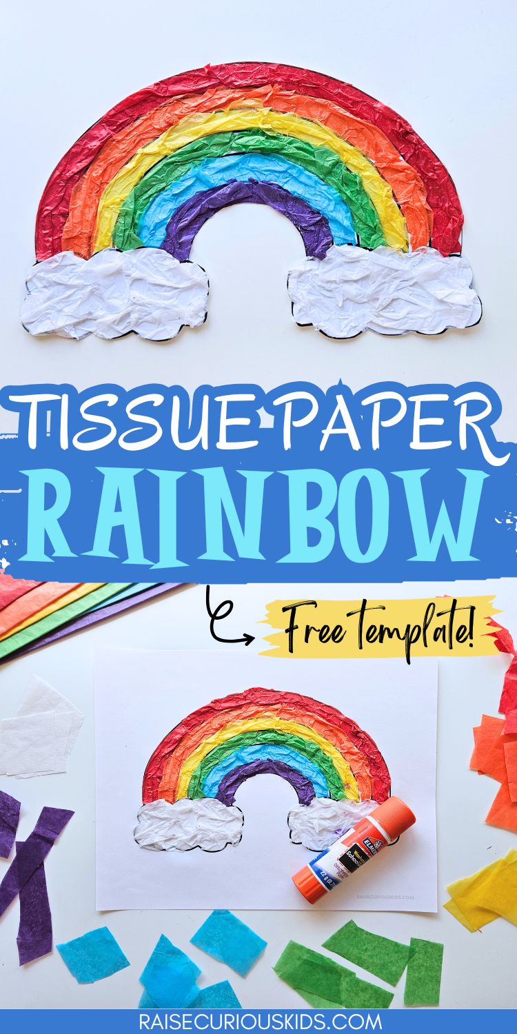 Rainbow Tissue Paper Craft for Kids - Raise Curious Kids
