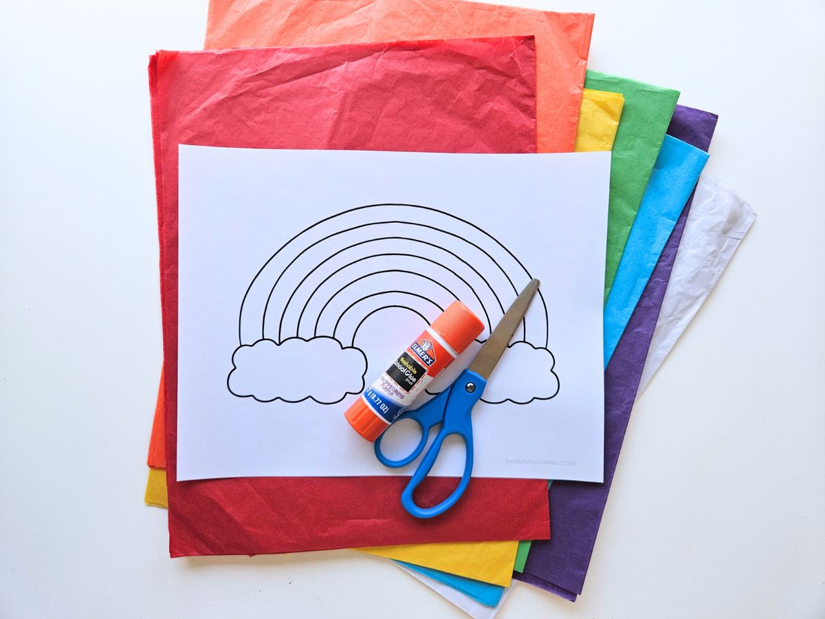 Rainbow Tissue Paper Craft for Kids - Raise Curious Kids