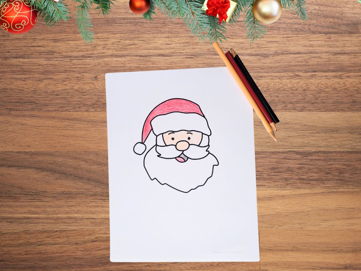 Santa Face Tissue Paper Craft (Free Template) - Raise Curious Kids