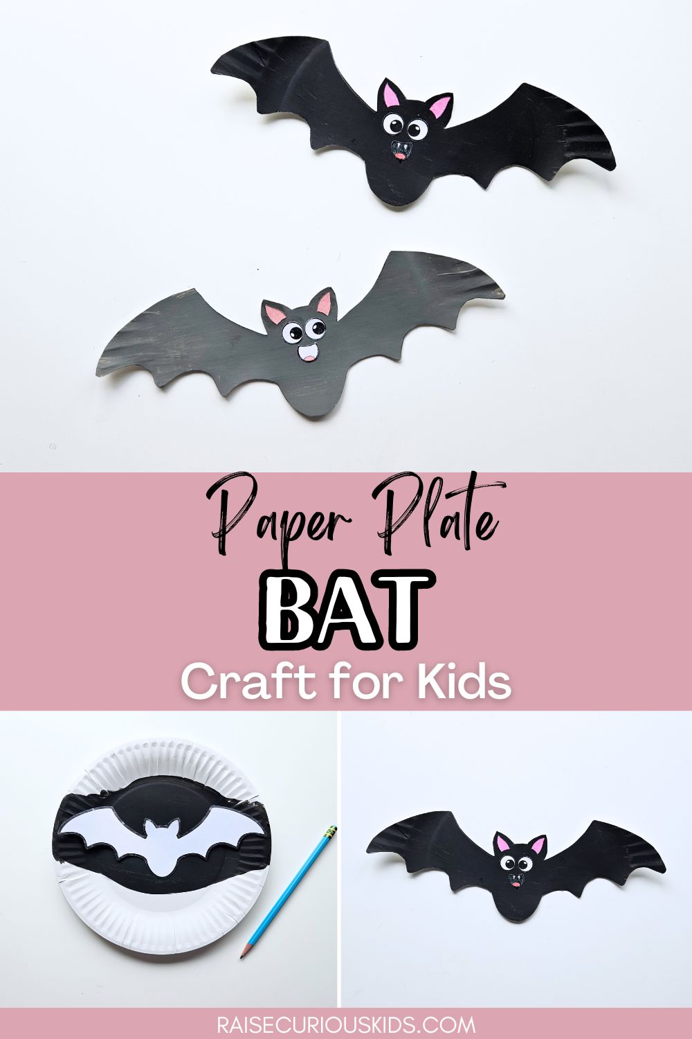 Bat Paper Plate Craft for Kids - Raise Curious Kids