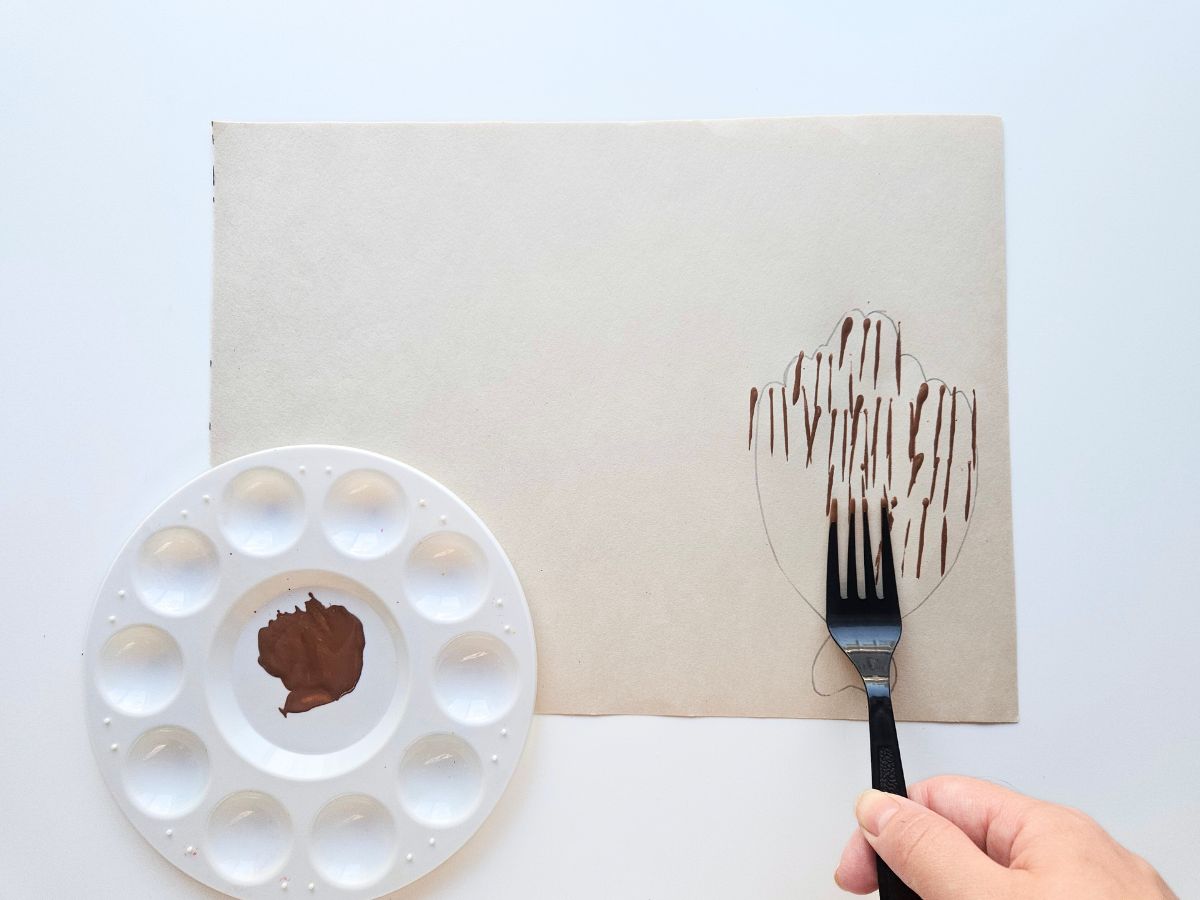 Witch's Broomstick Fork Painting Craft for Kids - Raise Curious Kids