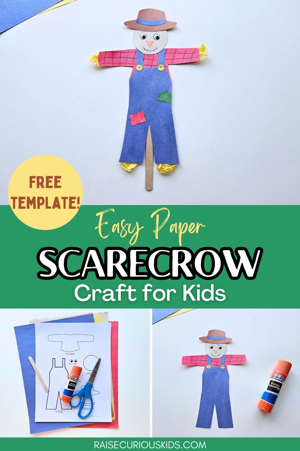 Easy Scarecrow Paper Craft for Kids - Raise Curious Kids