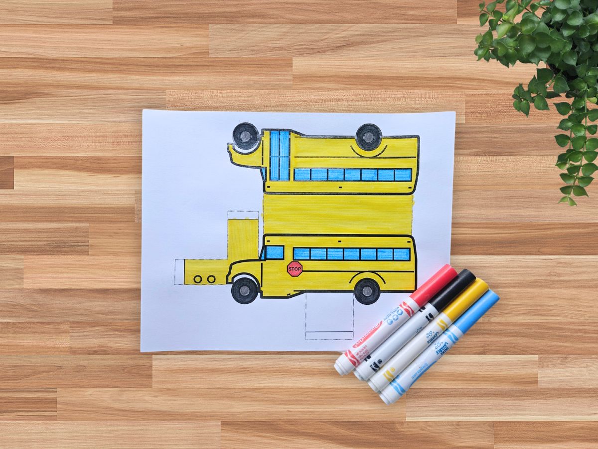 School Bus 3D Craft for Kids - Raise Curious Kids