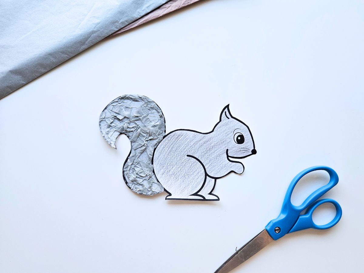 Squirrel Tissue Paper Craft for Kids - Raise Curious Kids