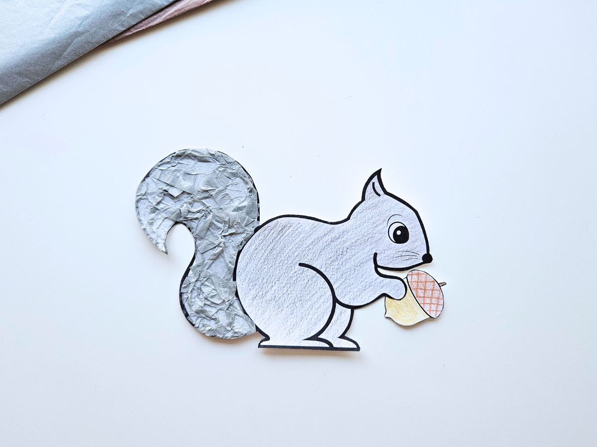 Squirrel Tissue Paper Craft for Kids - Raise Curious Kids