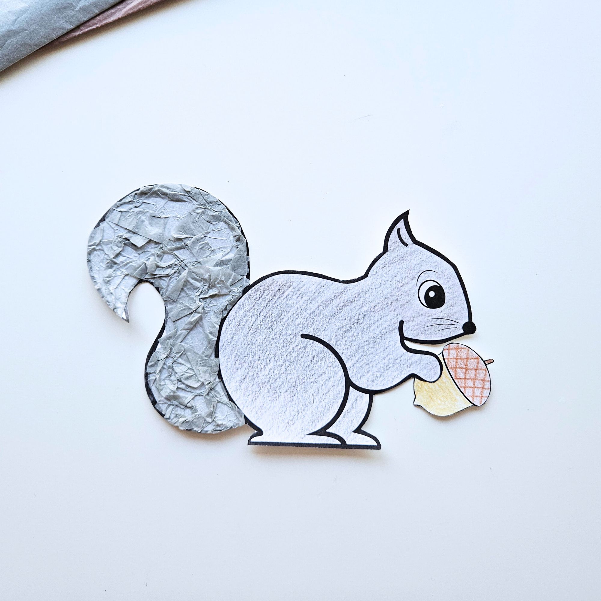 Squirrel Tissue Paper Craft for Kids - Raise Curious Kids