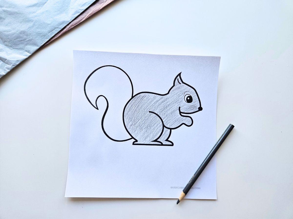 Squirrel Tissue Paper Craft for Kids - Raise Curious Kids