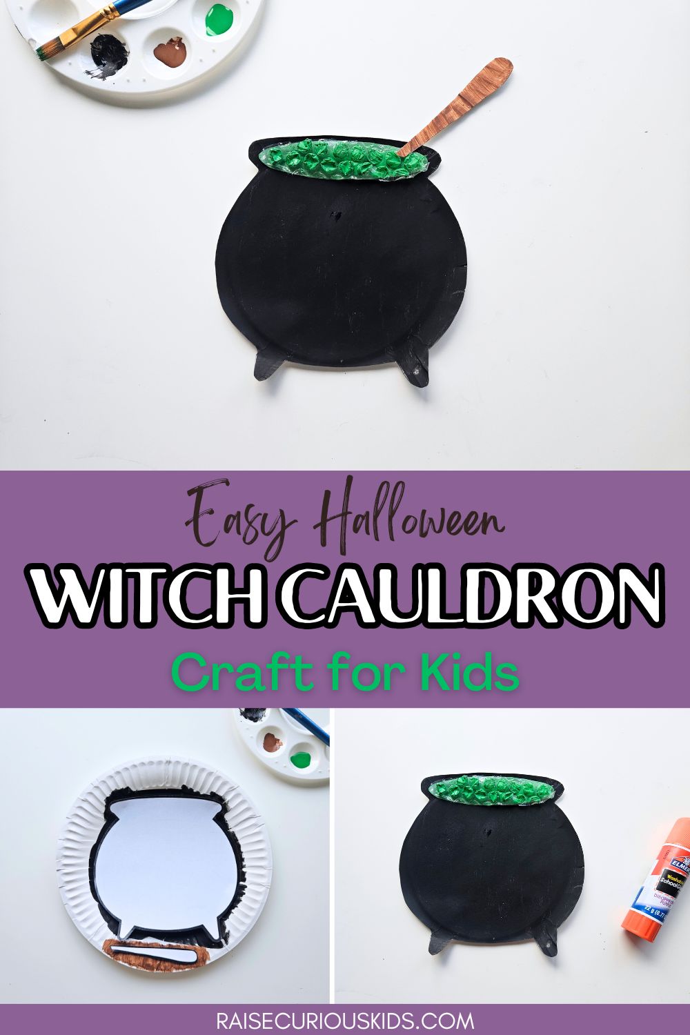 DIY Witch Cauldron Paper Plate Craft - Raise Curious Kids