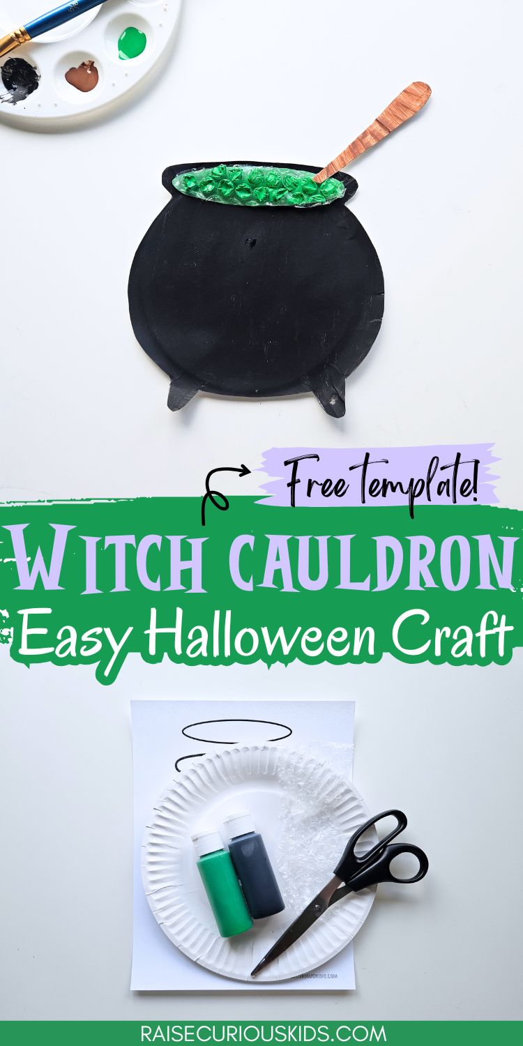 DIY Witch Cauldron Paper Plate Craft - Raise Curious Kids