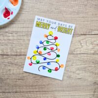 Christmas Lights Fingerpainting Craft (with free Christmas Card ...