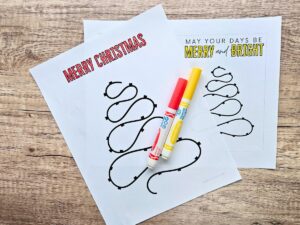 Christmas Lights Fingerpainting Craft (with free Christmas Card ...