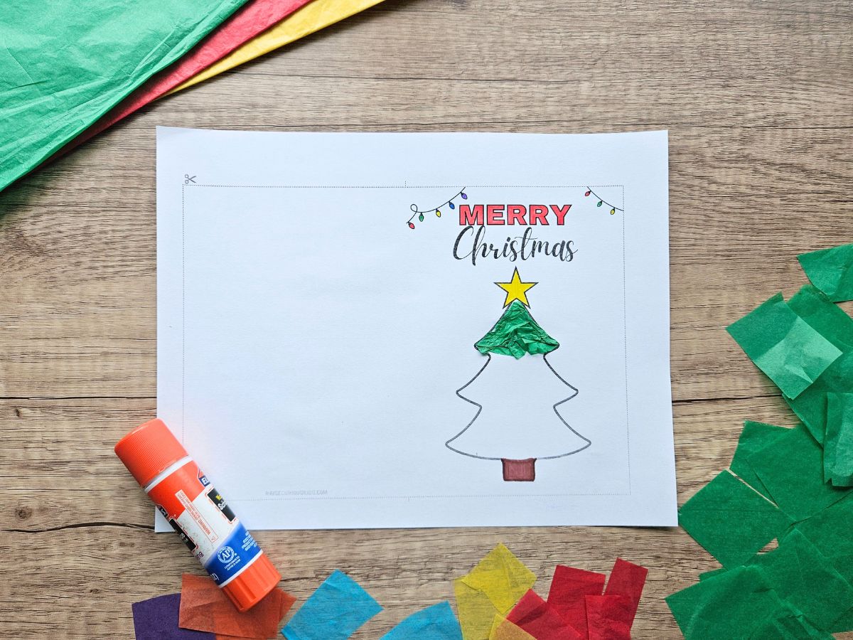 Christmas Tree Card Craft for Kids to Make (free template!) - Raise ...
