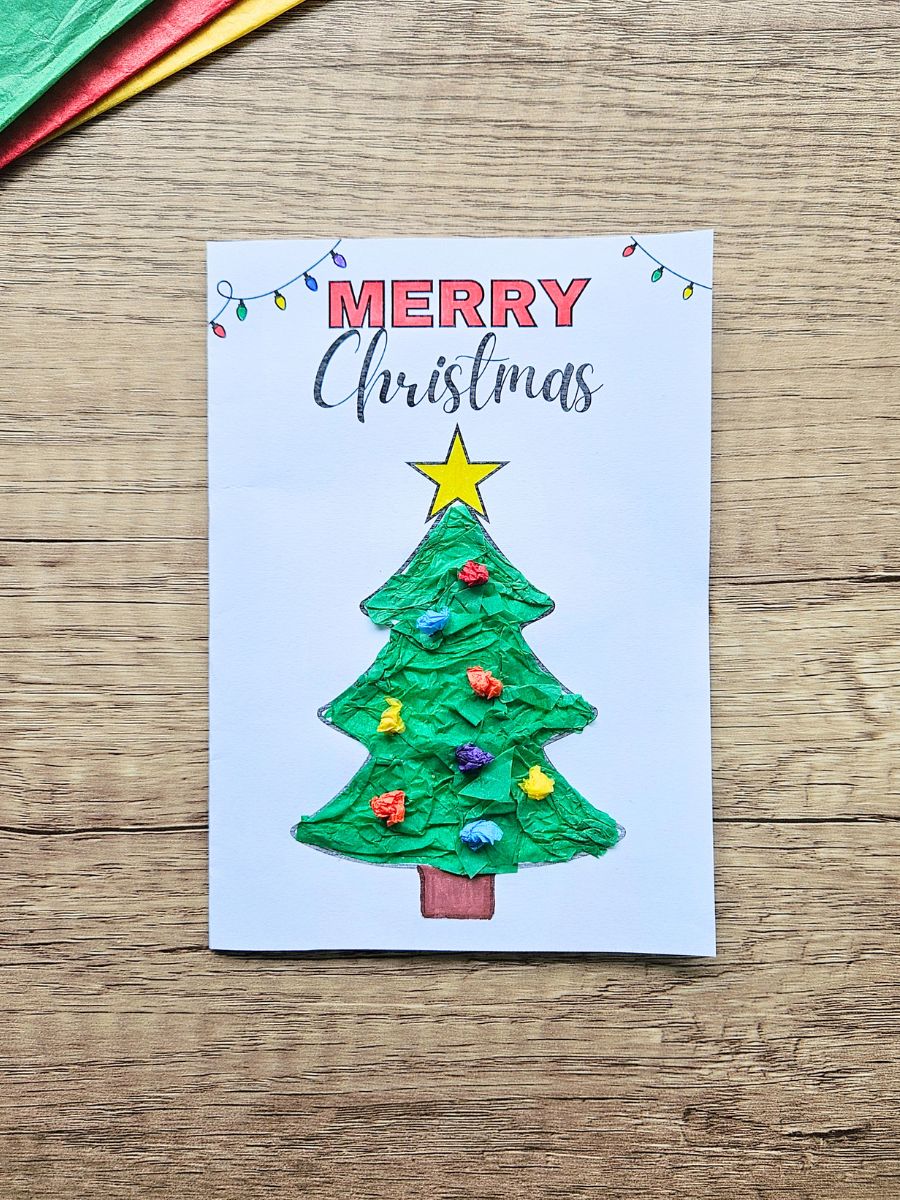 Christmas Tree Card Craft for Kids to Make (free template!) - Raise ...