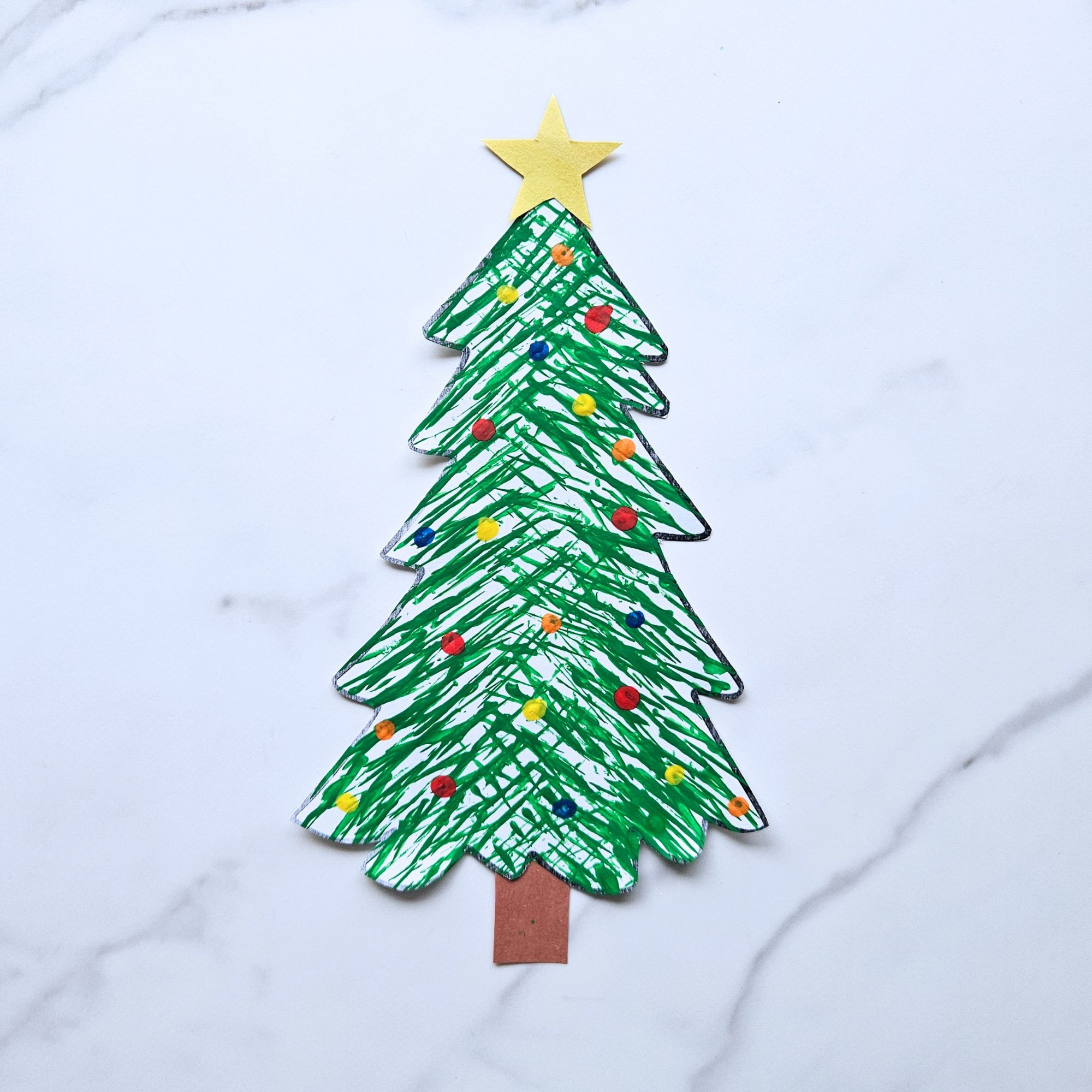 Christmas Tree Fork Painting Craft for Kids - Raise Curious Kids