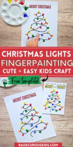 Christmas Lights Fingerpainting Craft (with free Christmas Card ...
