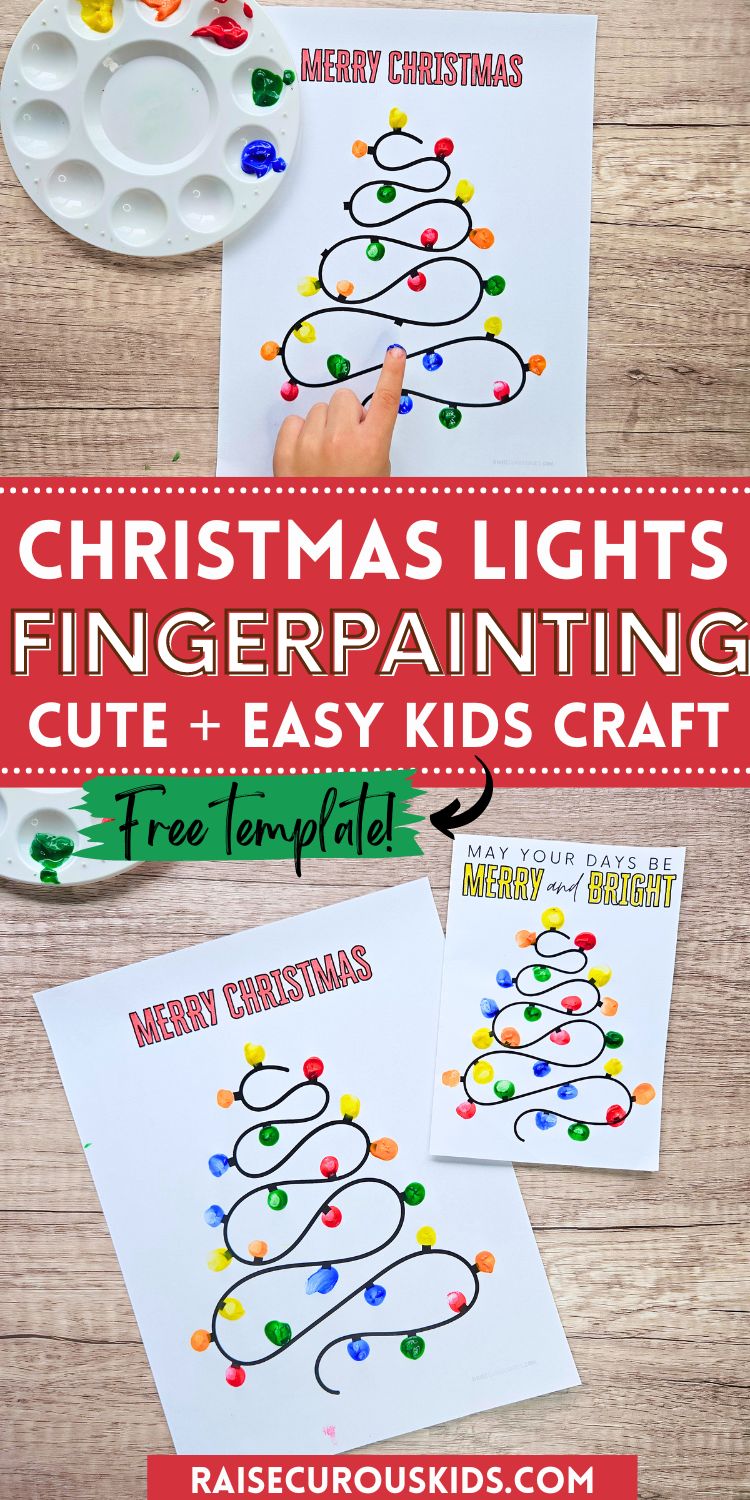 Christmas Lights Fingerpainting Craft (with free Christmas Card ...