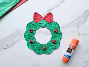 Christmas Wreath Tissue Paper Craft for Kids - Raise Curious Kids